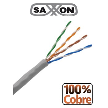 CABLE UTP SAXXON GRIS CATEGORIA 5E 100% COBRE BOBINA 305 MTS 4 PAR
