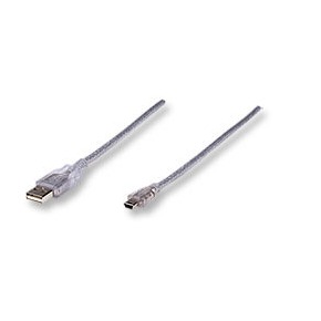 Manhattan 1.8m USB Cable cable USB USB A Mini-USB B Transparente